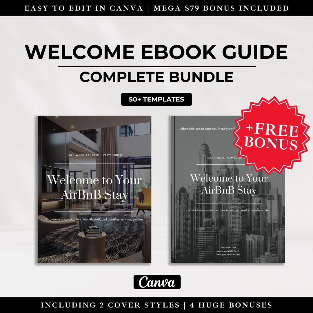 Airbnb Welcome Guide, Airbnb Canva, Airbnb Template, Airbnb Welcome ...
