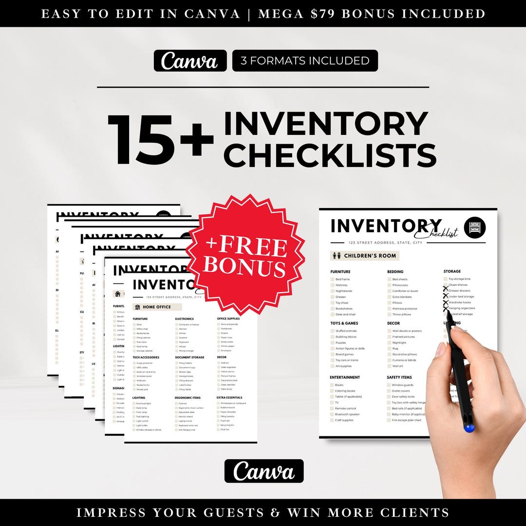 2025 AIRBNB INVENTORY Checklist Bundle, Airbnb Templates, Airbnb ...