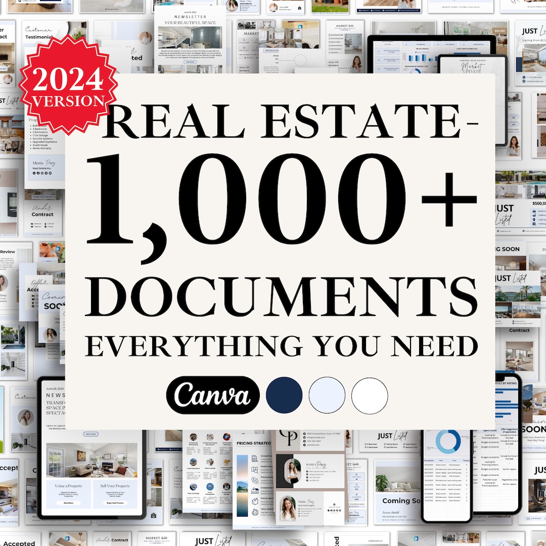 2024 HUGE BUNDLE: Real Estate Marketing Bundle, Real Estate Bundle, Canva Template Bundle,real ...