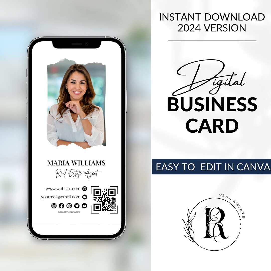 Textable Real Estate Business Cards, Digital Business Card, Real Estate ...