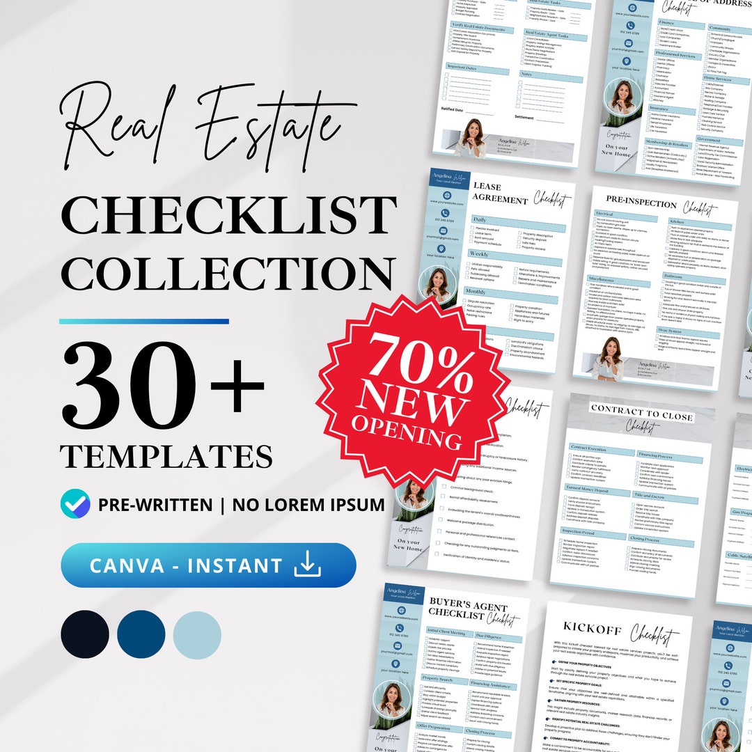 Realtor Checklist Bundle, Change of Address Checklist,real Estate ...
