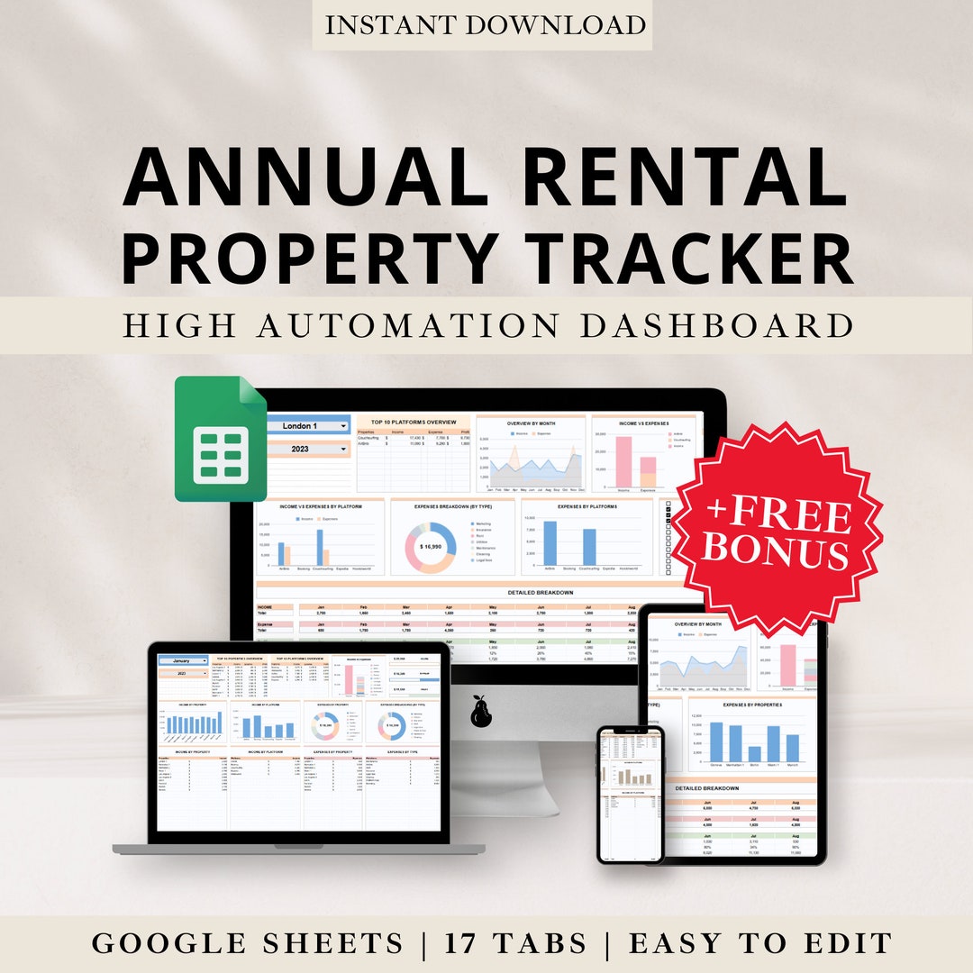Rental Finance Planner Google Sheets, Rental Property Tracker, Airbnb ...
