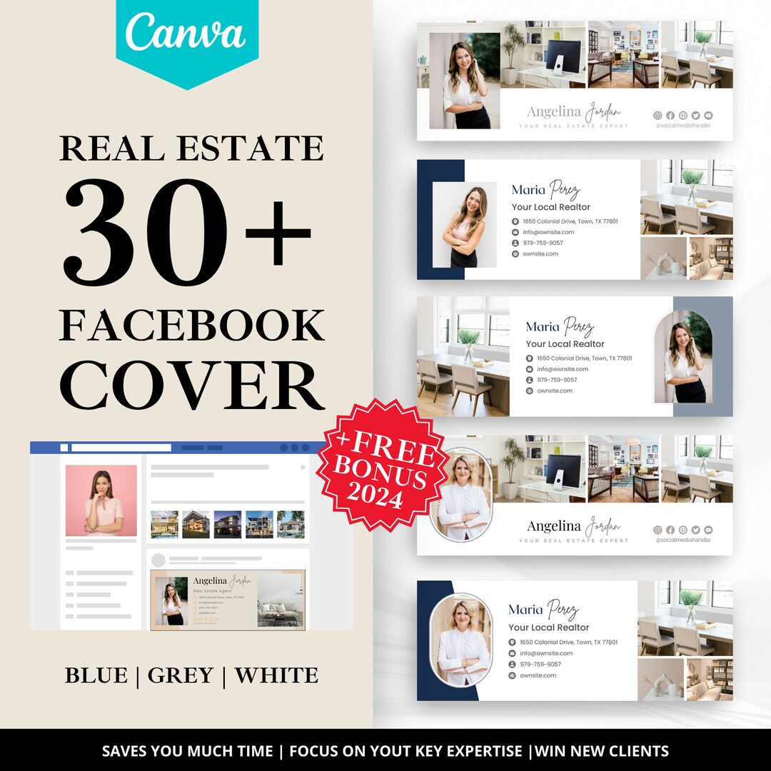 HUGE PACK: 30+ Real Estate Facebook Banner Templates for Facebook ...
