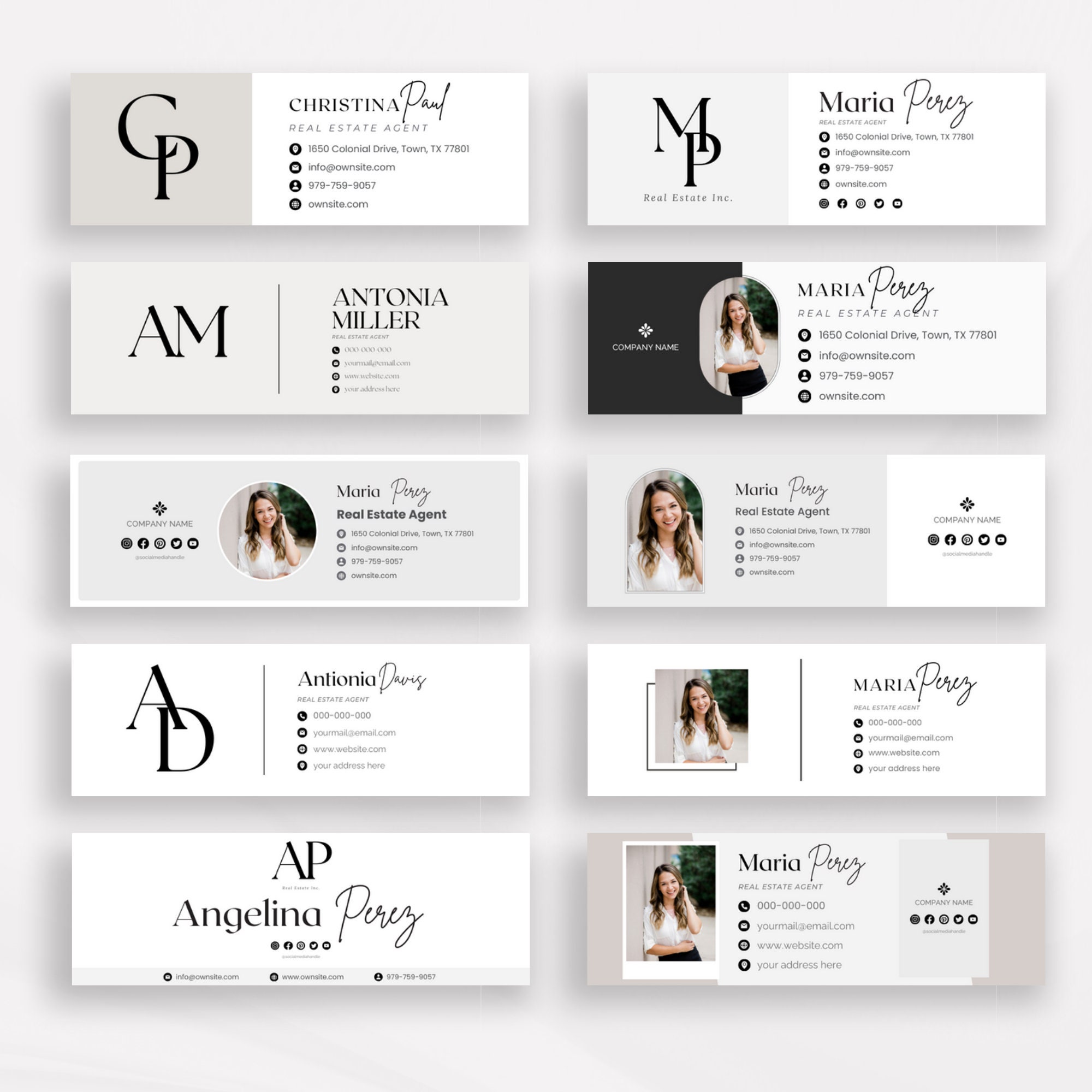 MEGA EMAIL SIGNATURE Bundle, Email Signature Templates, Canva Signature ...