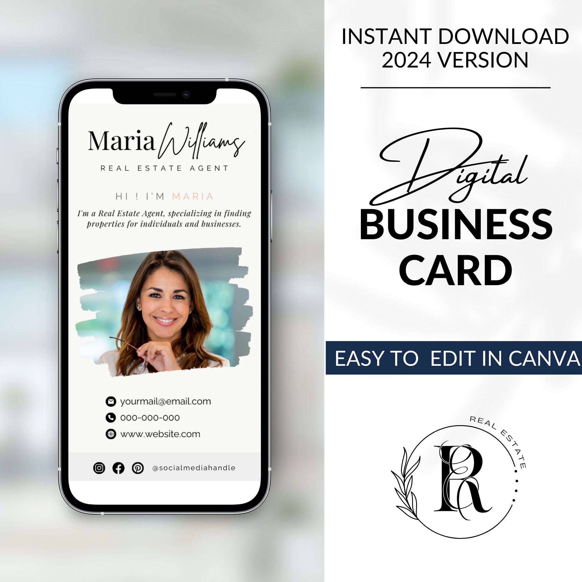 Digital Business Card, Textable Real Estate Cards, Real Estate ...