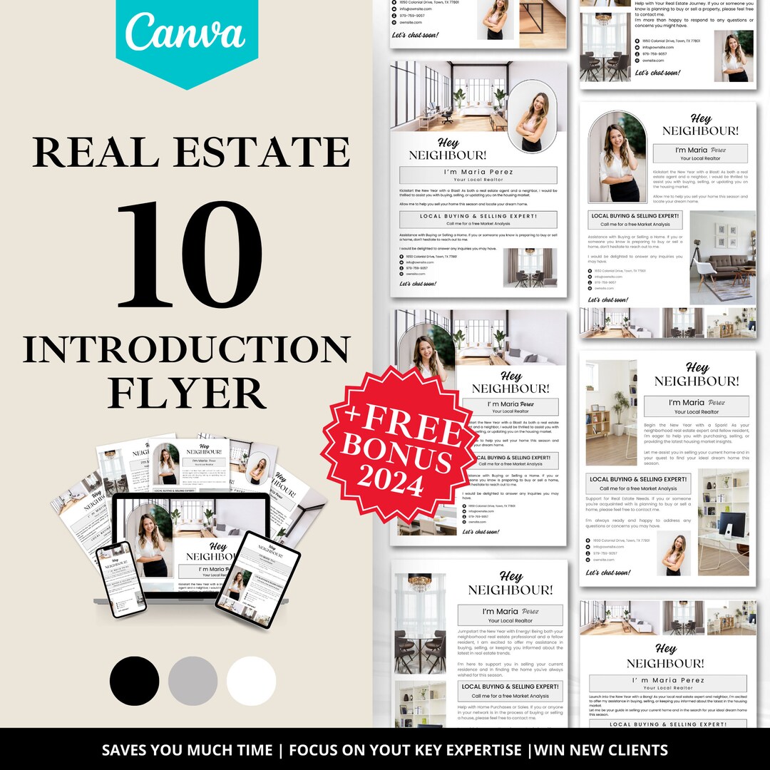 HUGE BUNDLE: Realtor Introduction Flyer, Real Estate Introduction Flyer ...