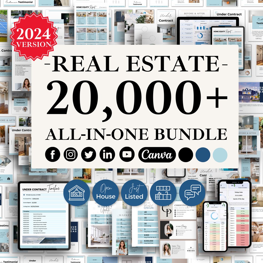 2025 MEGA TEMPLATE BUNDLE: Real Estate Bundle, Templates, Real Estate ...