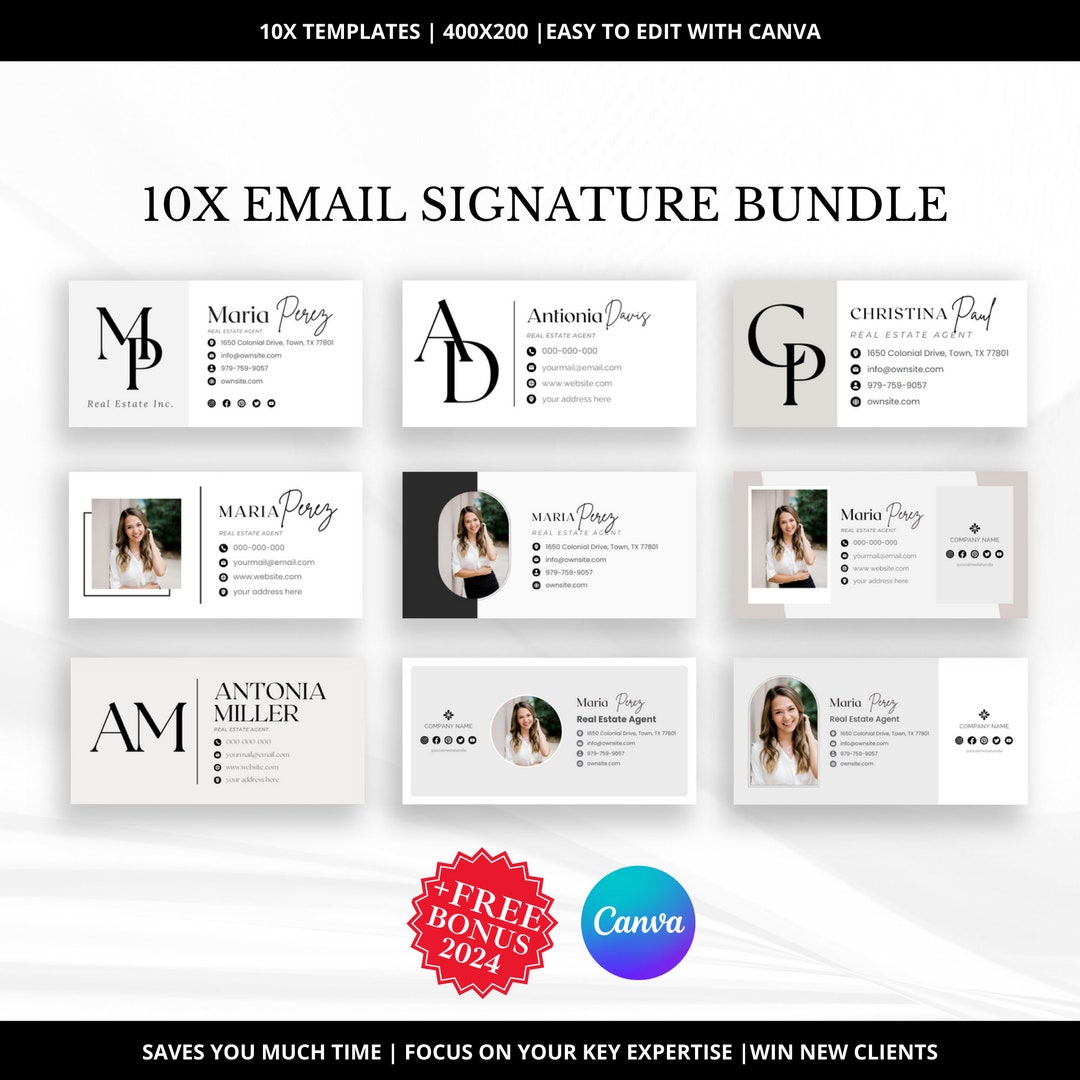 MEGA EMAIL SIGNATURE Bundle, Email Signature Templates, Canva Signature ...