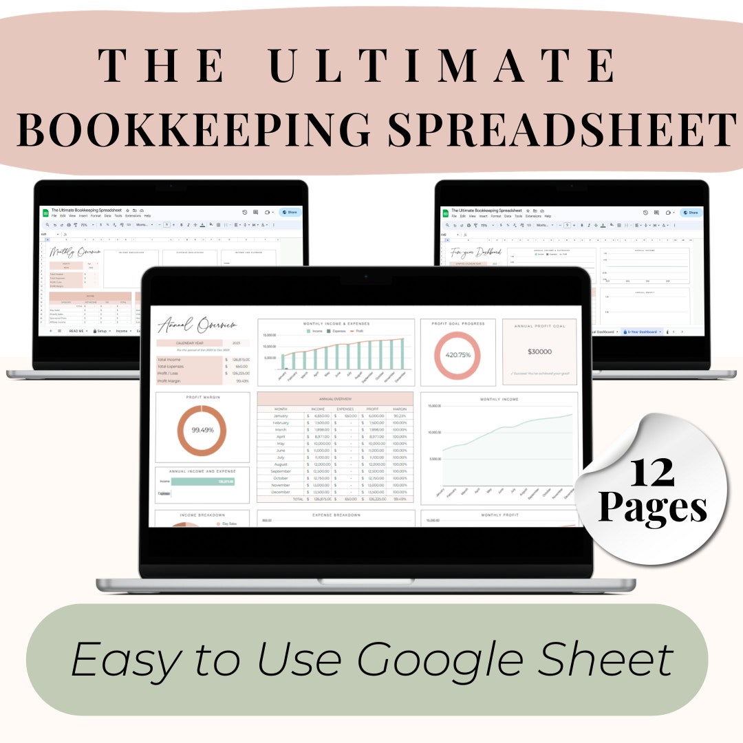 The Ultimate Bookkeeping Spreadsheet Template Google Sheets - Etsy