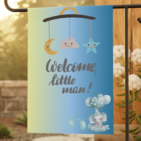 Welcome Baby Boy Garden & House Banner, Welcome Little Man - Etsy