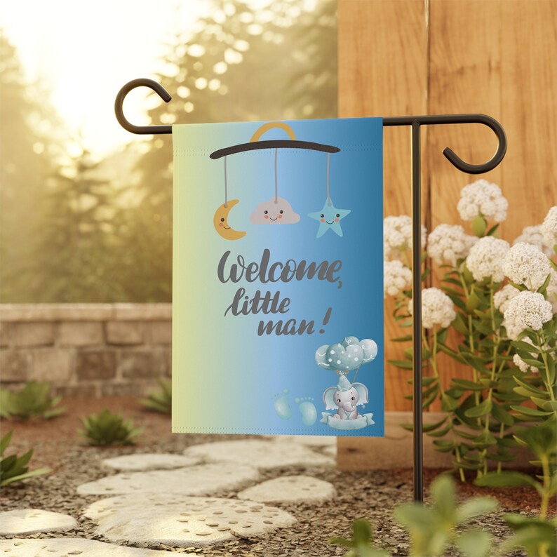 Welcome Baby Boy Garden & House Banner, Welcome Little Man - Etsy