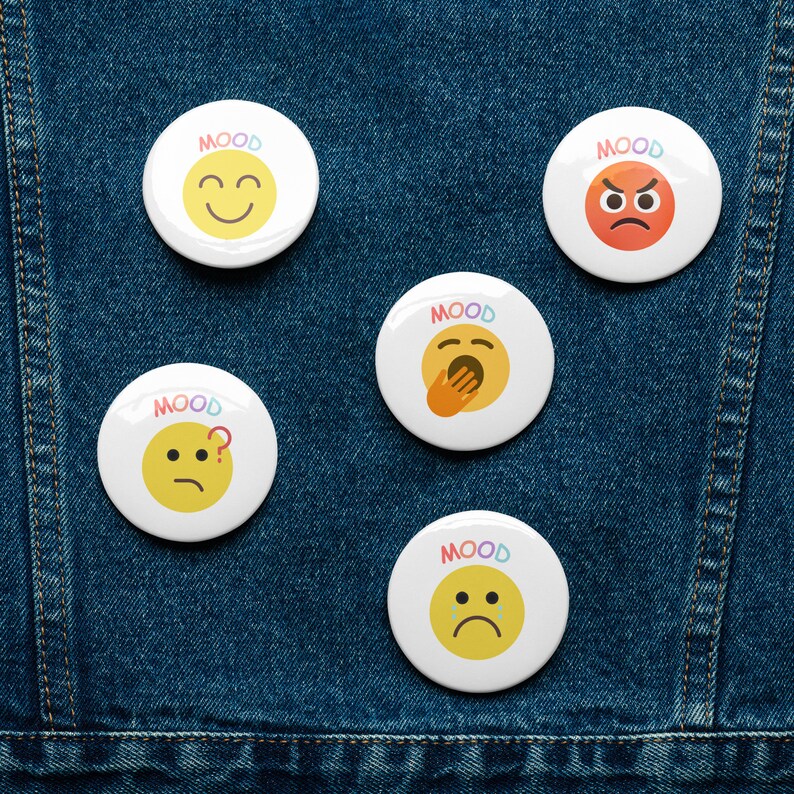 Mood Buttons, Express Yourself, Set of Five - Etsy