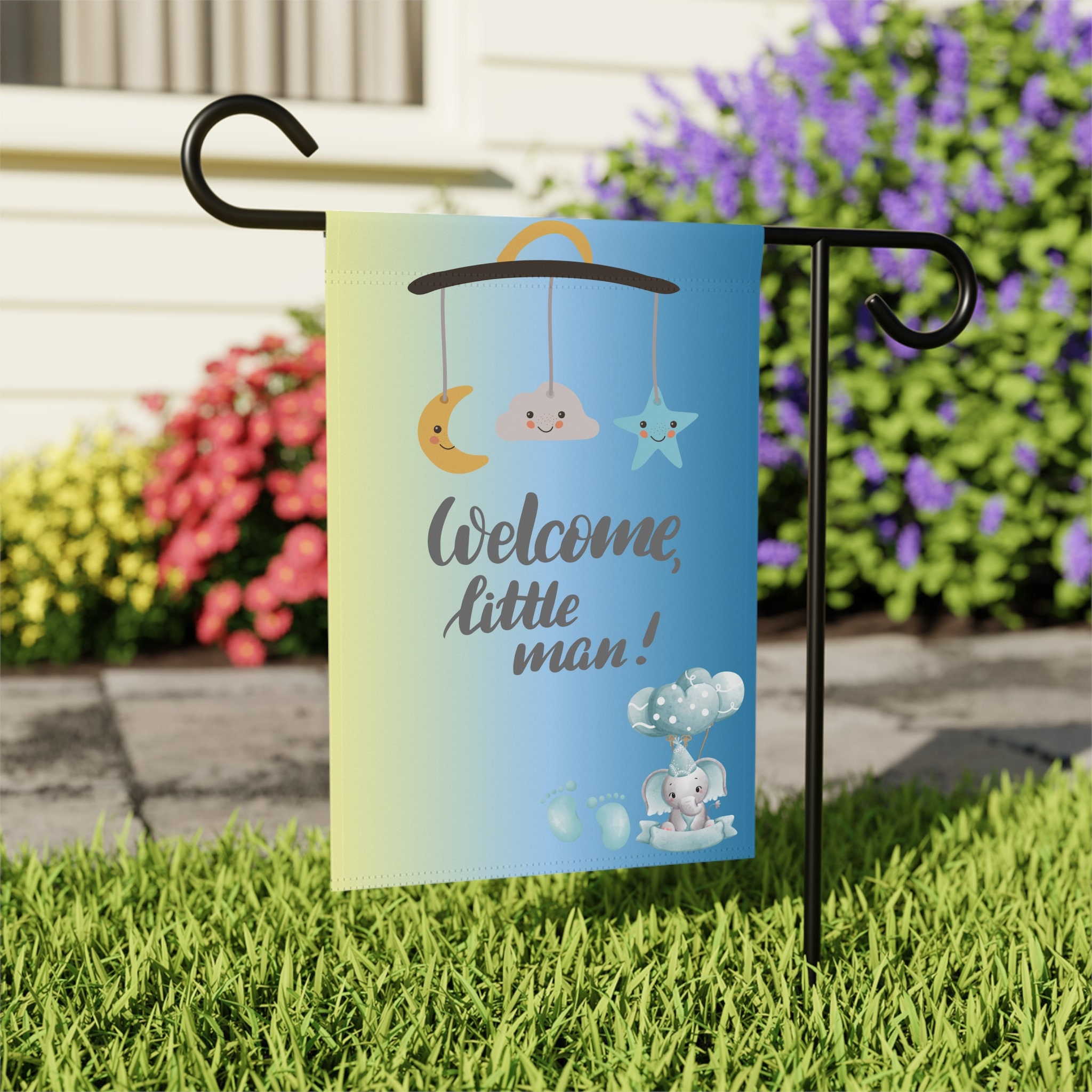 Welcome Baby Boy Garden & House Banner, Welcome Little Man - Etsy