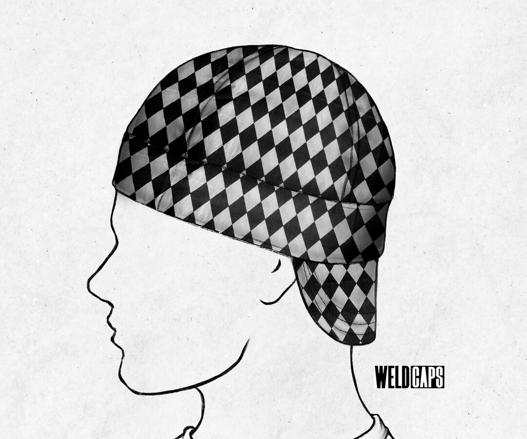 CHECKERED Weld Cap, 100% Cotton Weld Caps, Weld Hat, Welders Cap ...