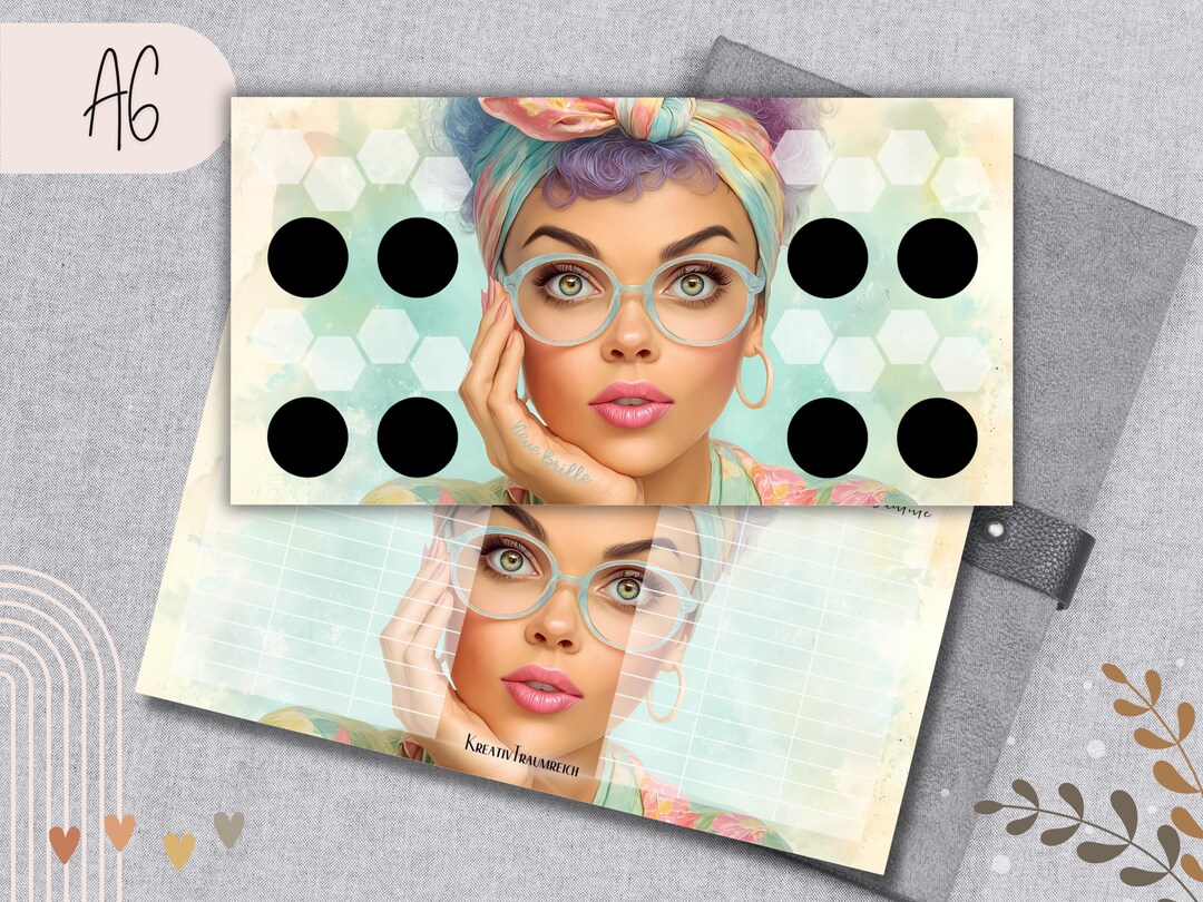 NEW GLASSES Dice Challenge With Scratch-off Fields Suitable for A6 ...