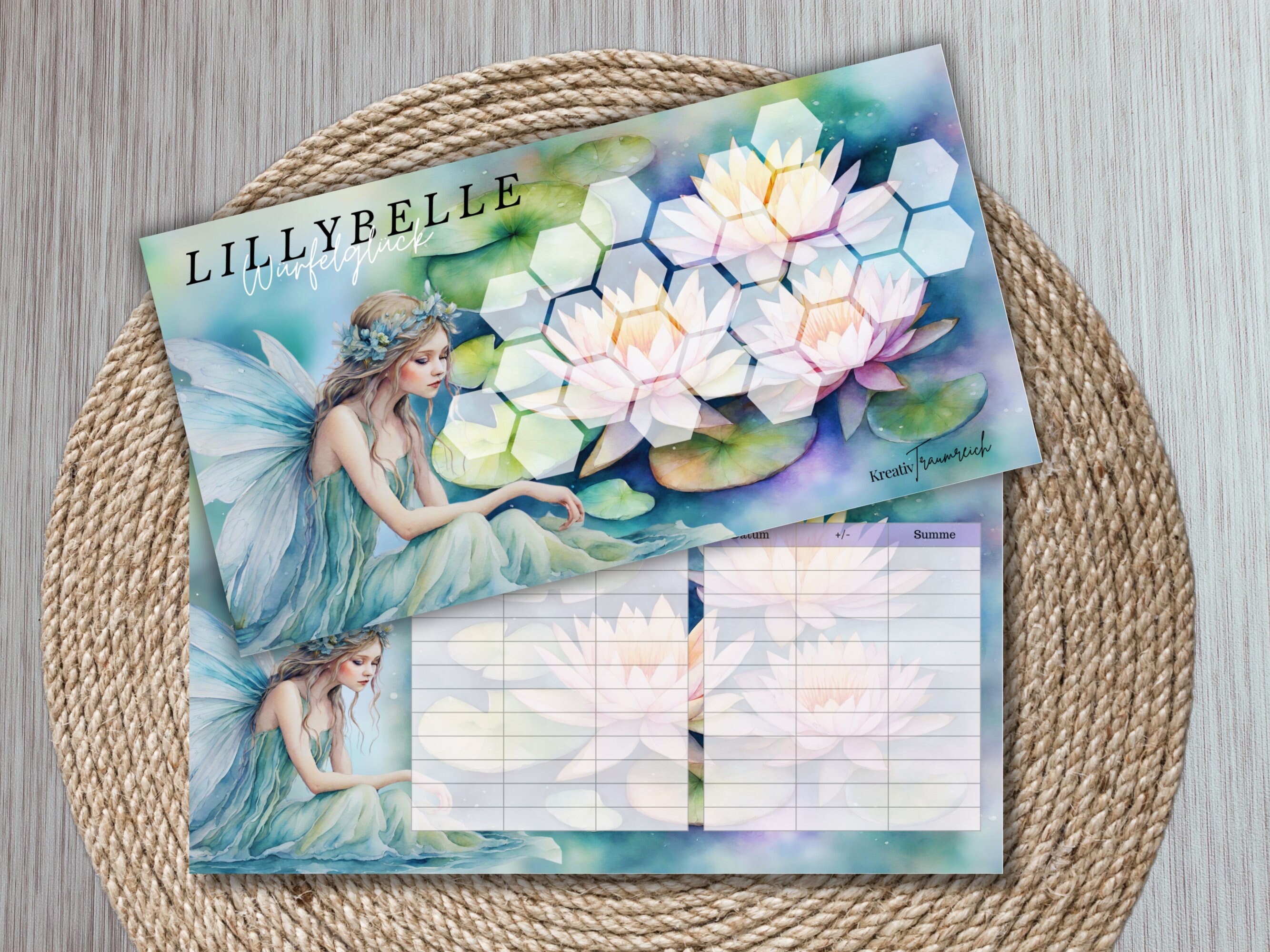 LILLYBELLE Würfelchallenge passend für A6 Zipperhülle / Sparspiel zum würfeln für A6 Budget ...