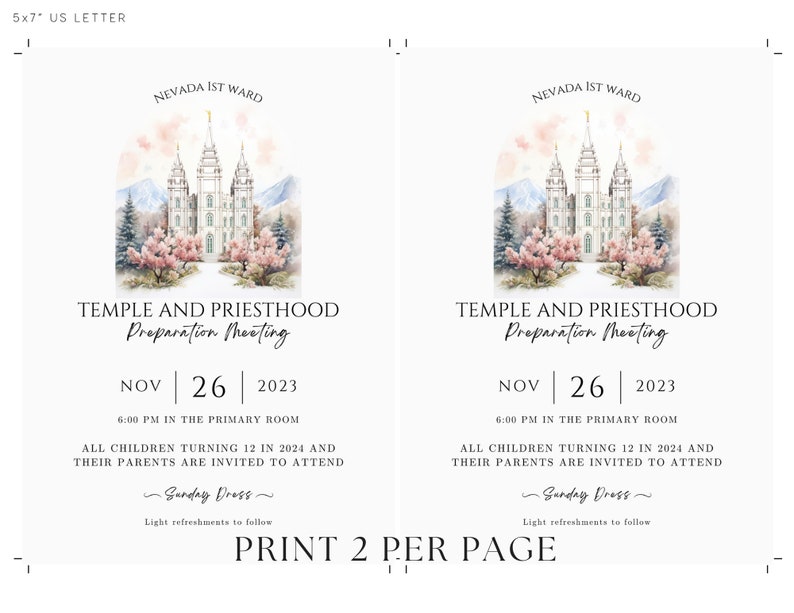 Temple and Priesthood Preparation Invitation | Priesthood Preparation ...