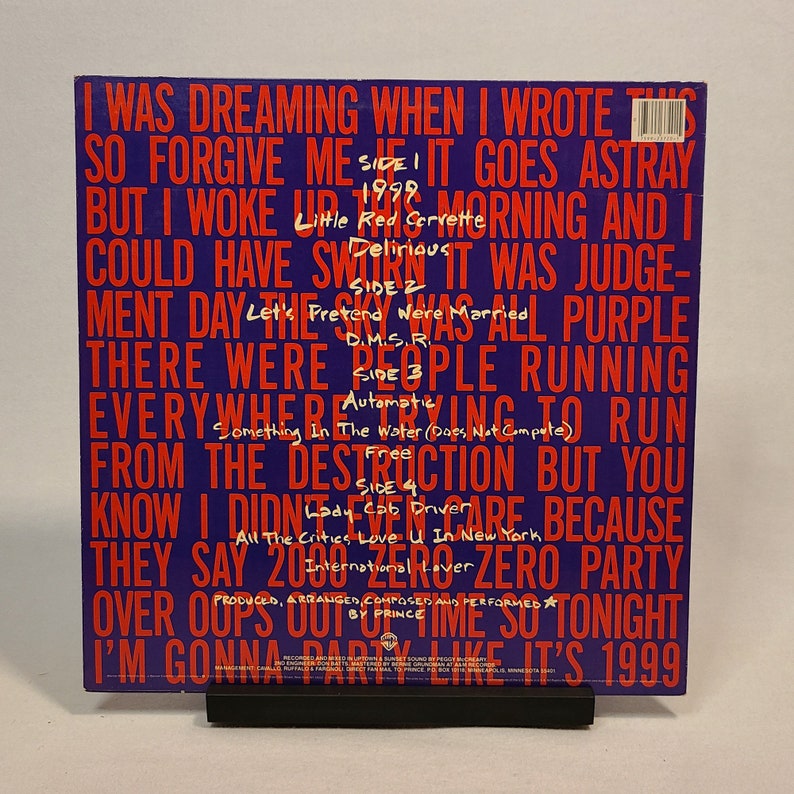 Vintage 1982 Promo, Prince - 1999 | Warner Brothers Records, 9 23720-1 F - Etsy