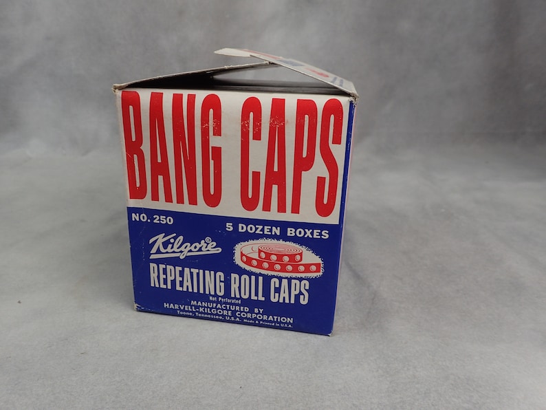 Vintage Old Stock Box of 51 Small Boxes of Kilgore Bang Caps No. 250 ...