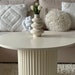 Round Fluted Table | Wooden Fluted Table | Creamy White Coffee Table ...