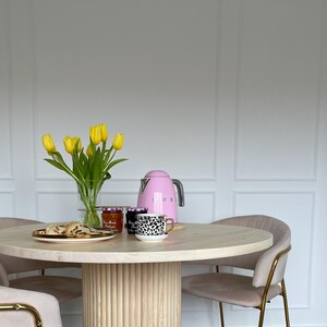 Dining Table Round Dining Table Ribbed Dining Table Wooden Dining Table ...