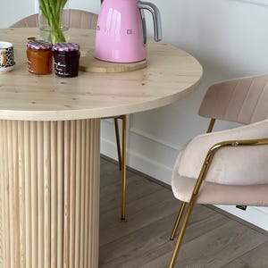 Dining Table Round Dining Table Ribbed Dining Table Wooden Dining Table ...