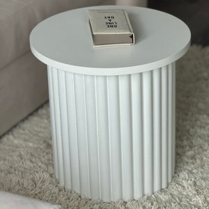 Side Table, Fluted Table, Round Fluted Table, Flower Stand, Small ...