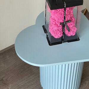 Side Table | Heart-shaped Side Table | Fluted Side Table | Ribbed Base ...