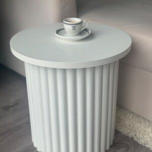 Side Table, Fluted Table, Round Fluted Table, Flower Stand, Small ...