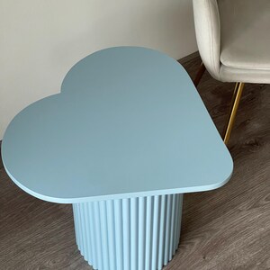 Side Table | Heart-shaped Side Table | Fluted Side Table | Ribbed Base ...