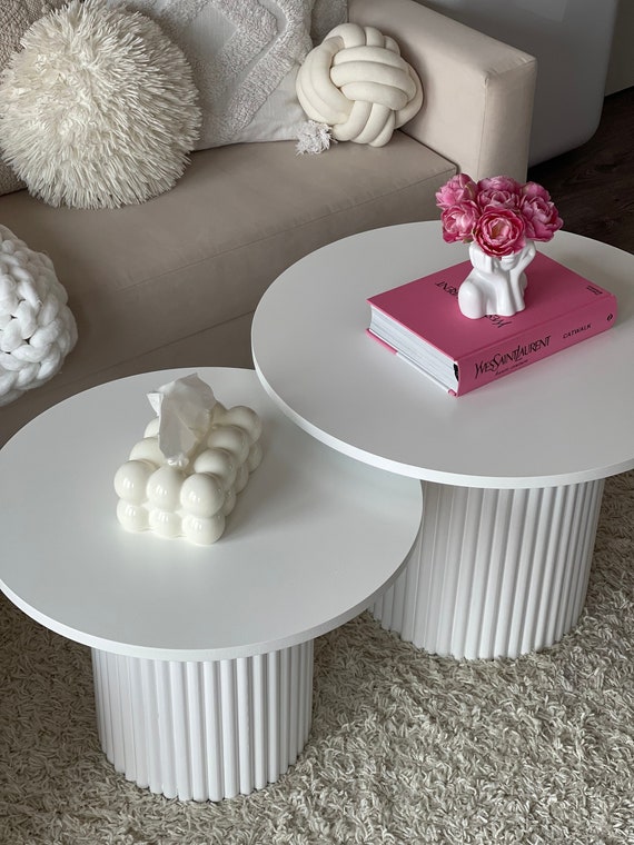 White nesting side tables store