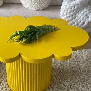 Yellow Coffee Table | Fluted Coffee Table | Cloud-shaped Coffee Table ...