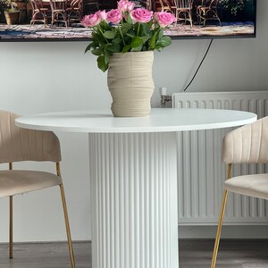 Dining Table | Round Dining Table | Ribbed Dining Table | White Table ...