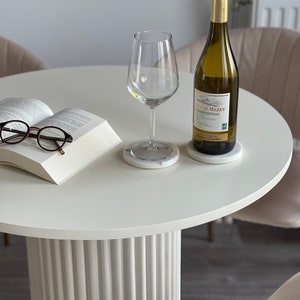 Handmade Creamy White Bistro Table: Fluted Leg Accent Table - Etsy