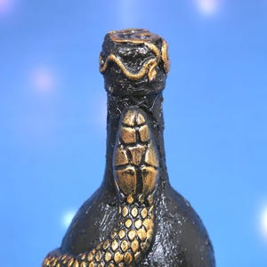 Handmade Item | Golden Snake: Hand Decorated Air Clay Wine Bottle - Etsy