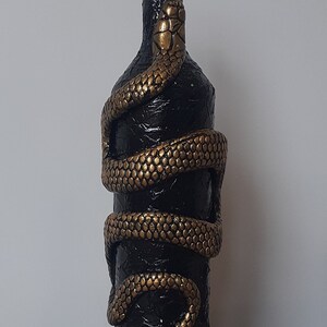 Handmade Item Golden Snake: Hand Decorated Air Clay Wine Bottle - Etsy