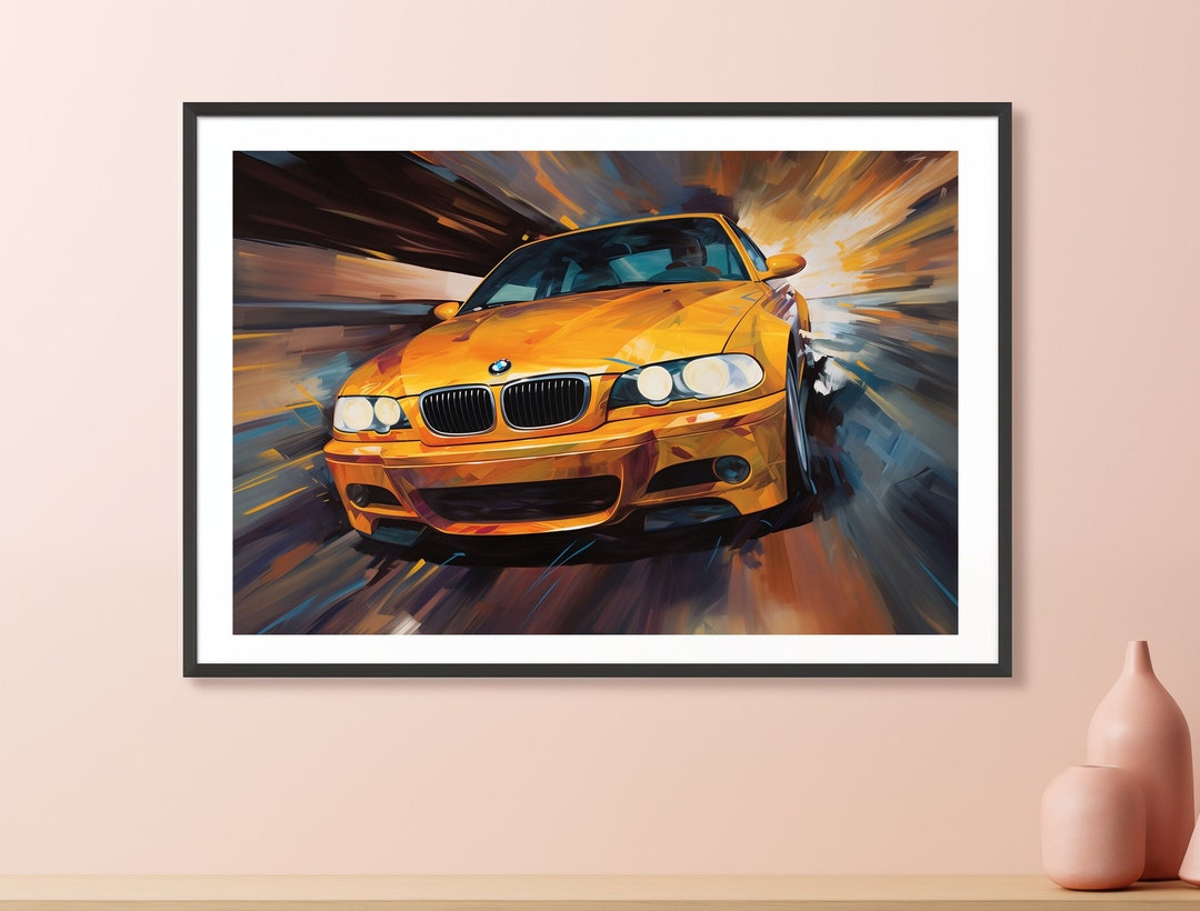 BMW E46 Poster, BMW Fan Art, Car Guy, Gift for BMW Fan, Gift for Men, Home Decor, Easthetic ...