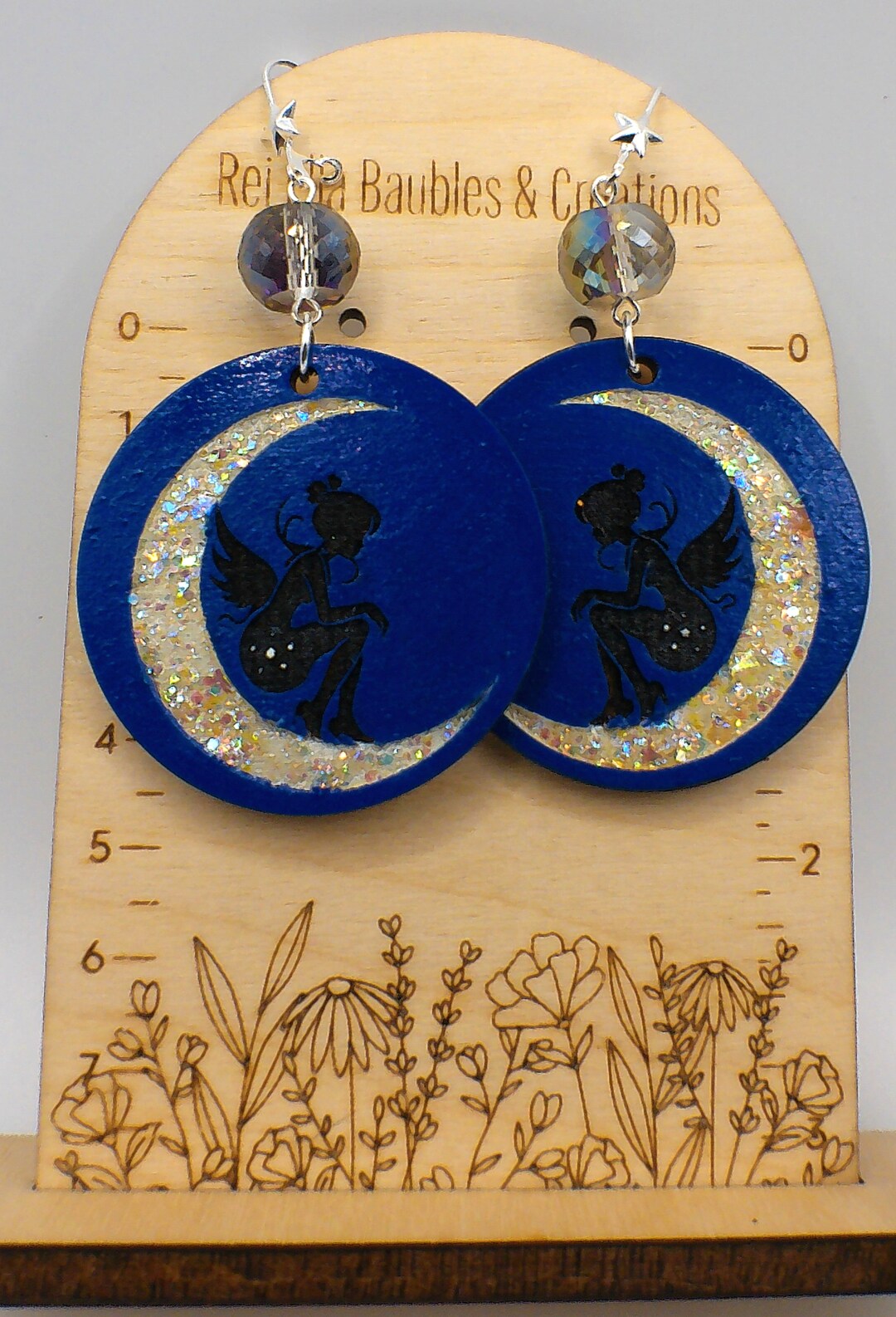 Crouching Fairies on a Crescent Moon Earrings - Etsy