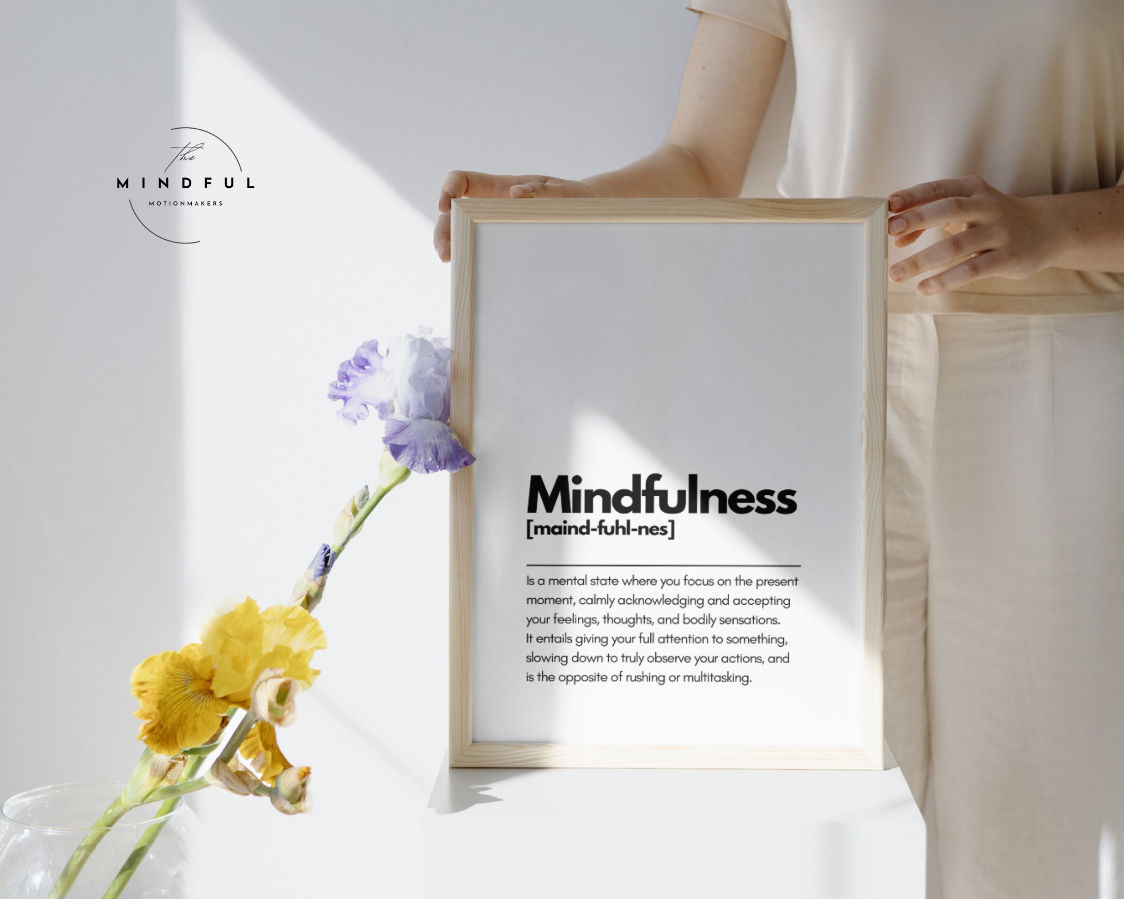 Mindfulness Definition Printable Art - Mental Health Print - Self Care ...