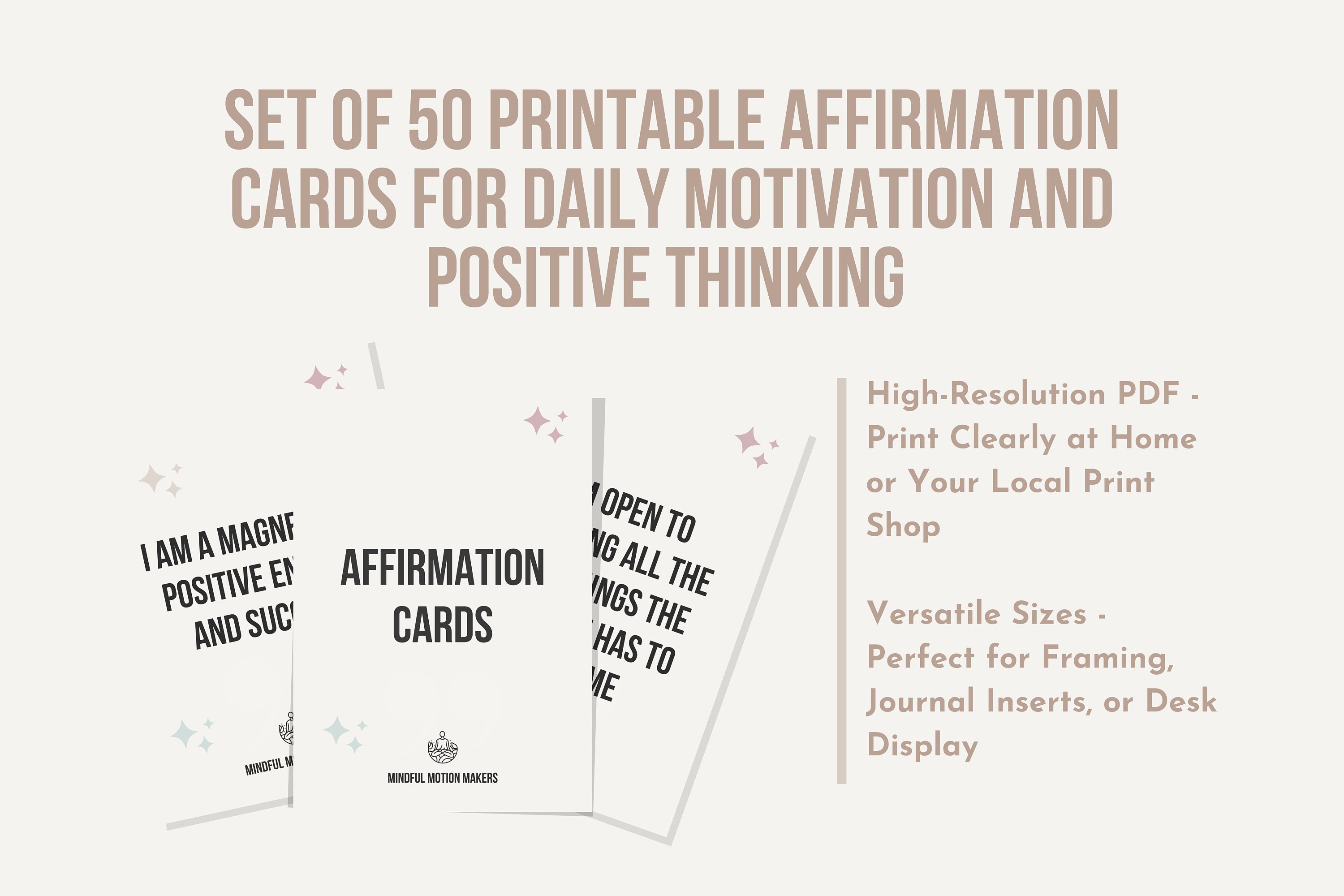 Printable Affirmation Cards for Daily Motivation and Positive Thinking ...