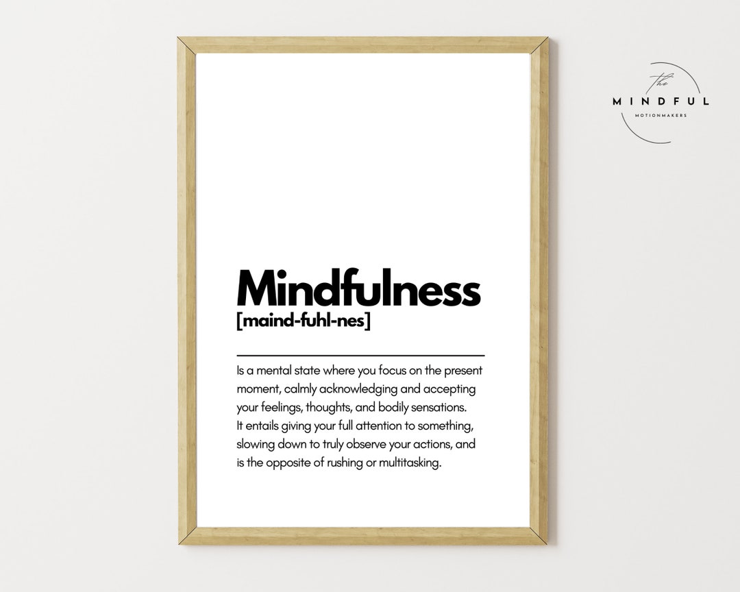 Mindfulness Definition Printable Art - Mental Health Print - Self Care ...