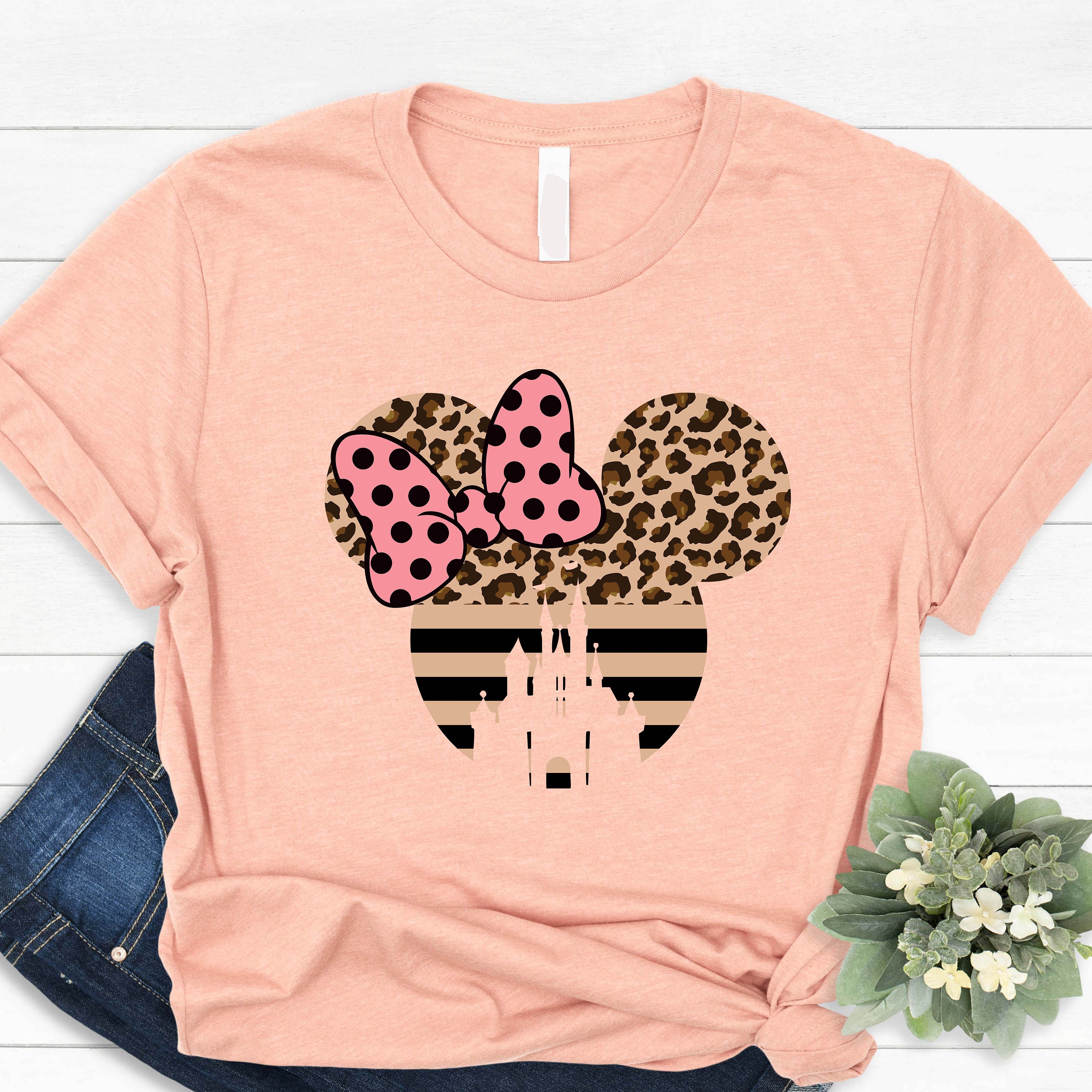 Leopard Print Minnie Mouse Family Matching Shirts, Cute Mouse Couples ...