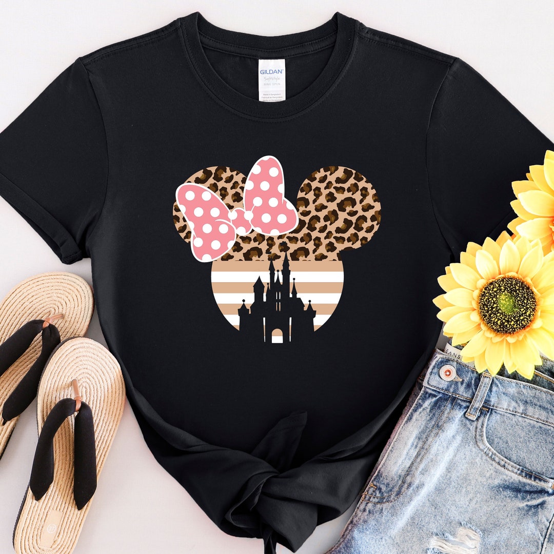 Leopard Print Minnie Mouse Family Matching Shirts, Cute Mouse Couples ...
