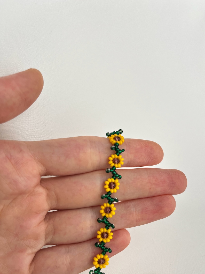 Sunflower Bead Anklet, Bracelet Girasol Gift for Women - Etsy