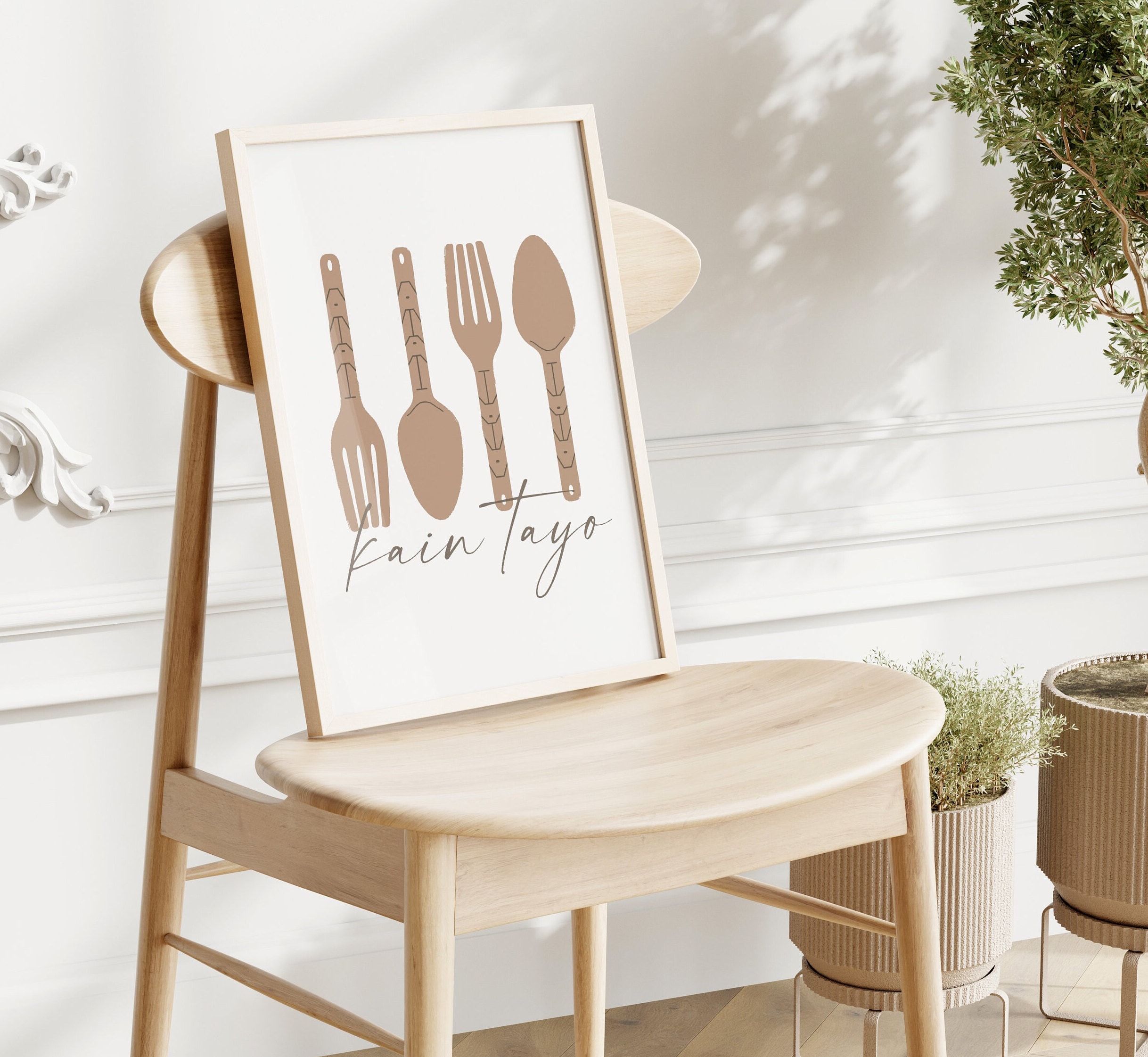 Kain Tayo Poster, Filipino Kitchen Decor, Pinoy Print, Tagalog Let's ...