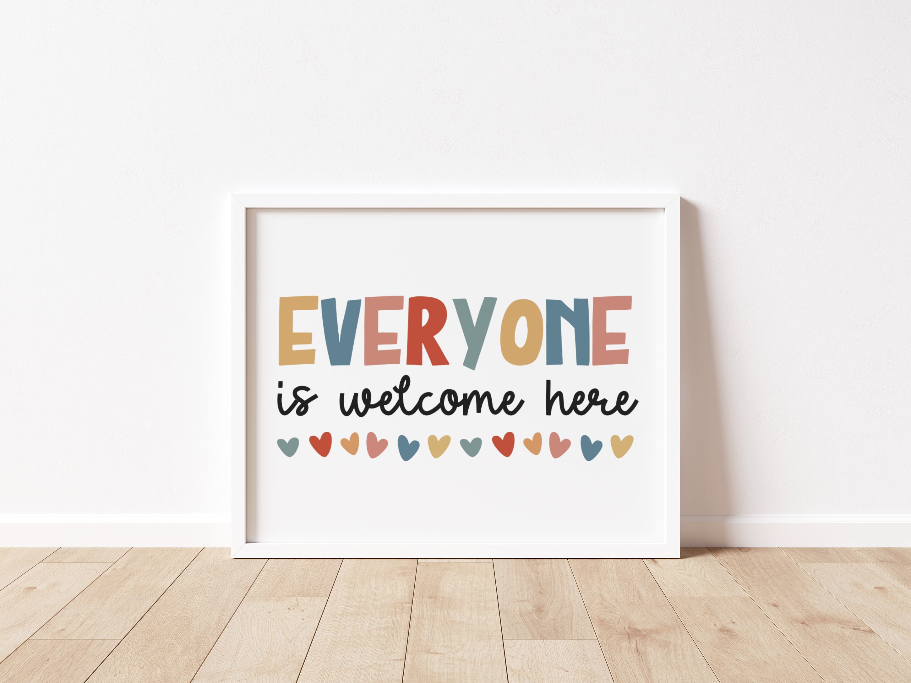 Everyone is Welcome Here, Printable School Sign, Therapy Office Decor ...