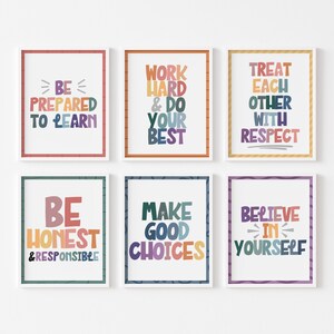 Classroom Rules Printable Posters, Educational Wall Art, Classroom ...