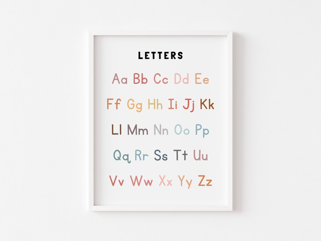 Rainbow Alphabet Poster, Educational Wall Art, Homeschool Learning ...
