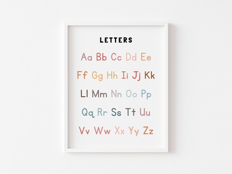 Rainbow Alphabet Poster, Educational Wall Art, Homeschool Learning ...