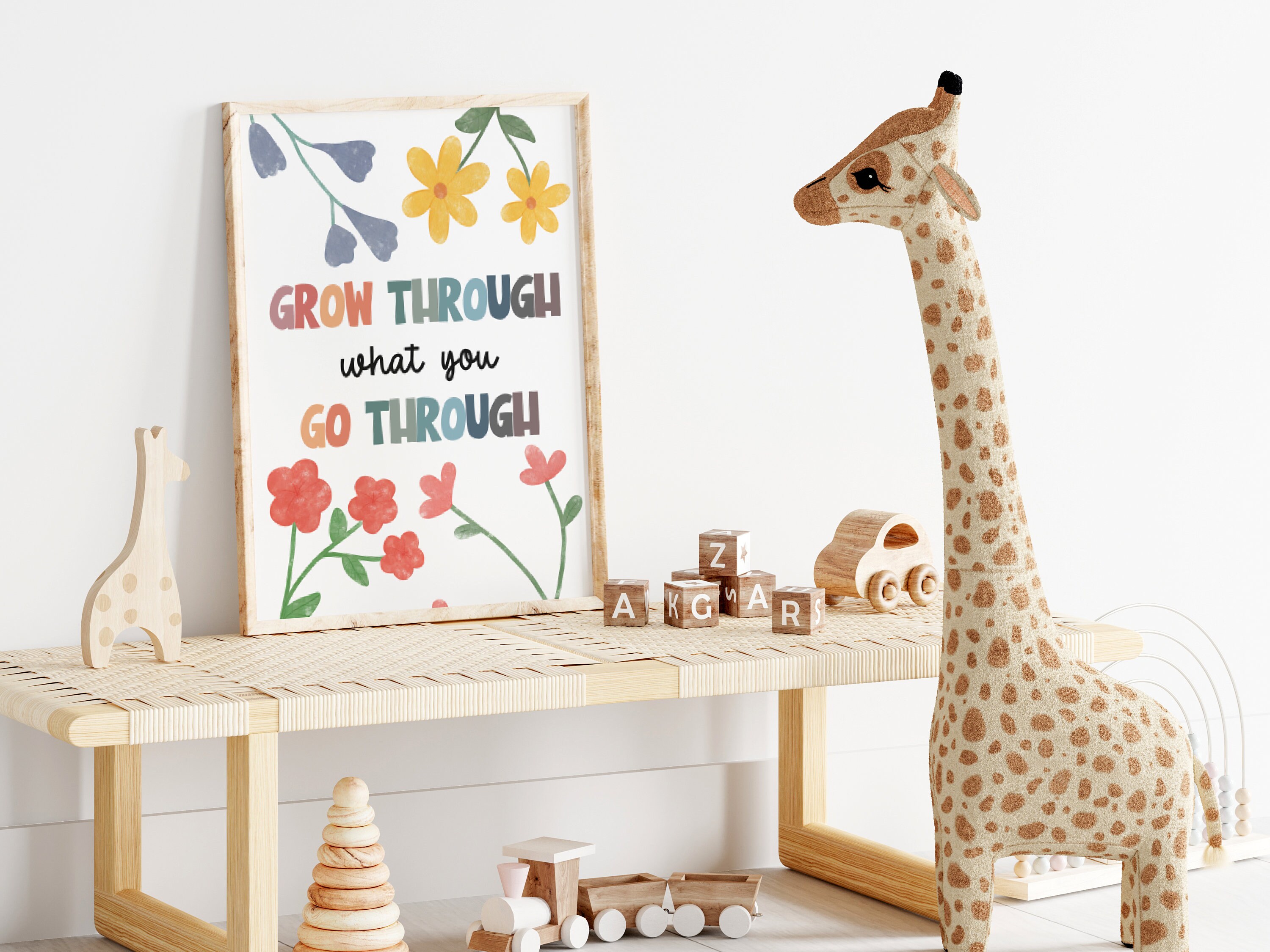 Grow Through What You Go Through, Growth Mindset, Therapy Office Decor ...